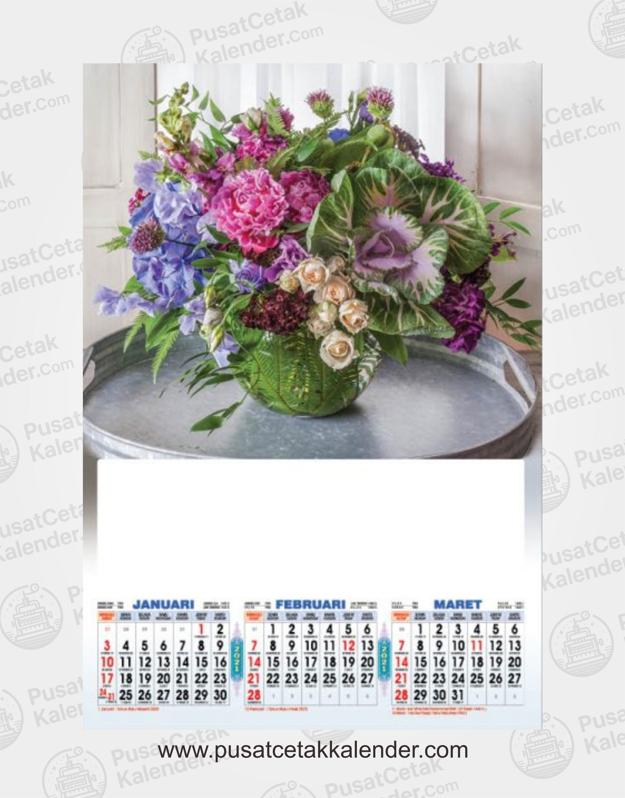 Desain Kalender Bunga dan Floral - Percetakan Kalender Murah